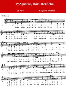 Not 17 Agustus Lengkap Dengan Liriknya | Not Angka Jawa